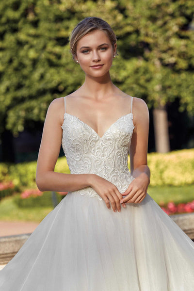 Whimsical A line Organza Wedding Gown - #44139