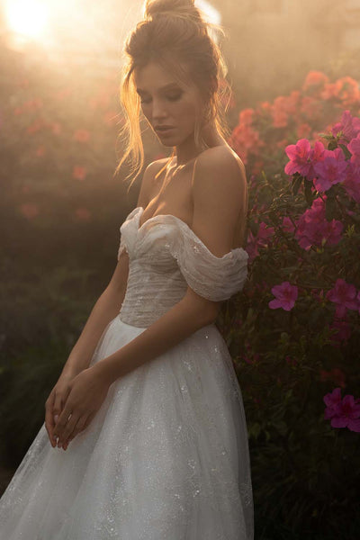 Made To Order #Vika - Soft Tulle & lace Ball Gown, Off the Shoulder Dr
